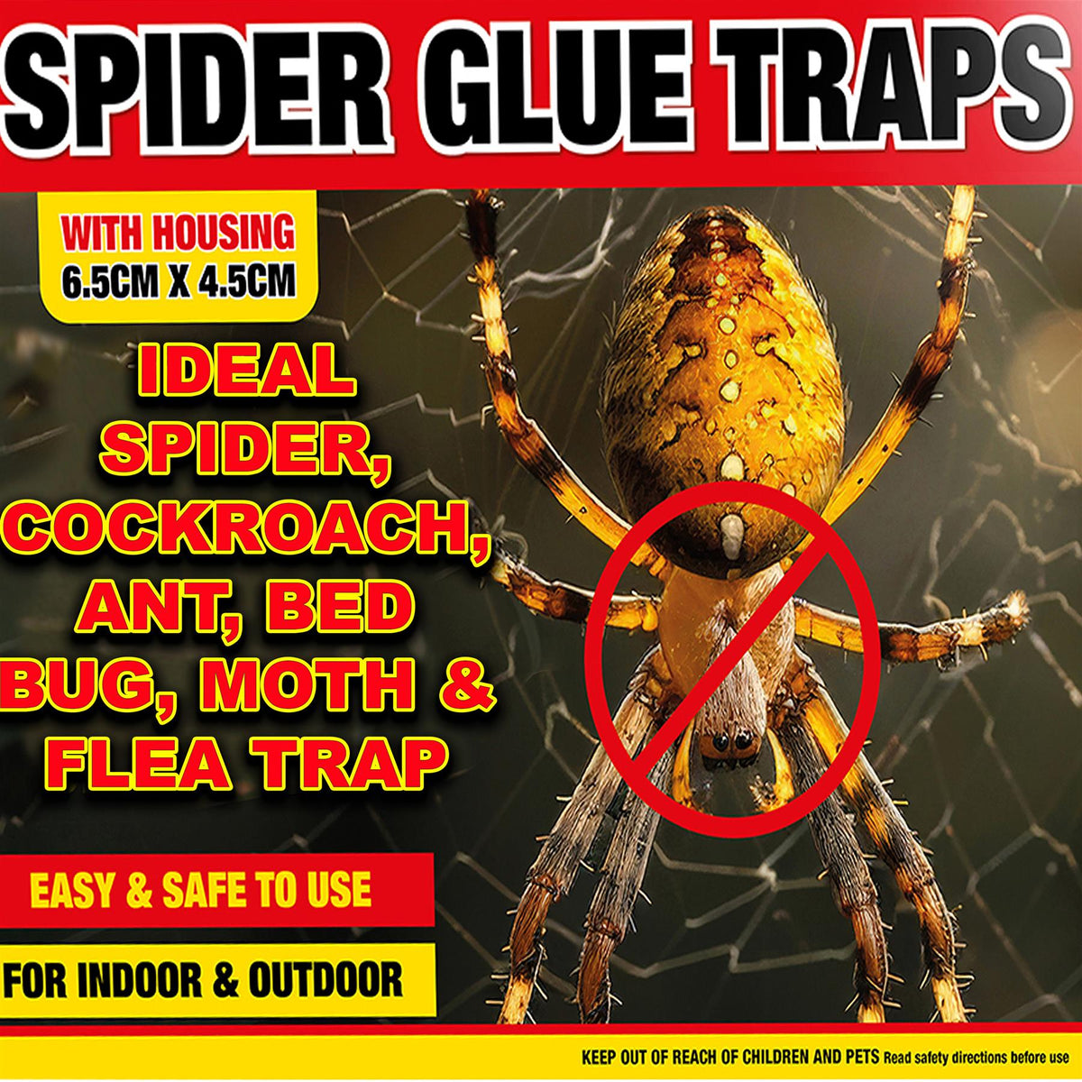 12 SPIDER KILLER TRAPS POISON FREE HOME SAFE CRAWLING INSECT TRAP ...