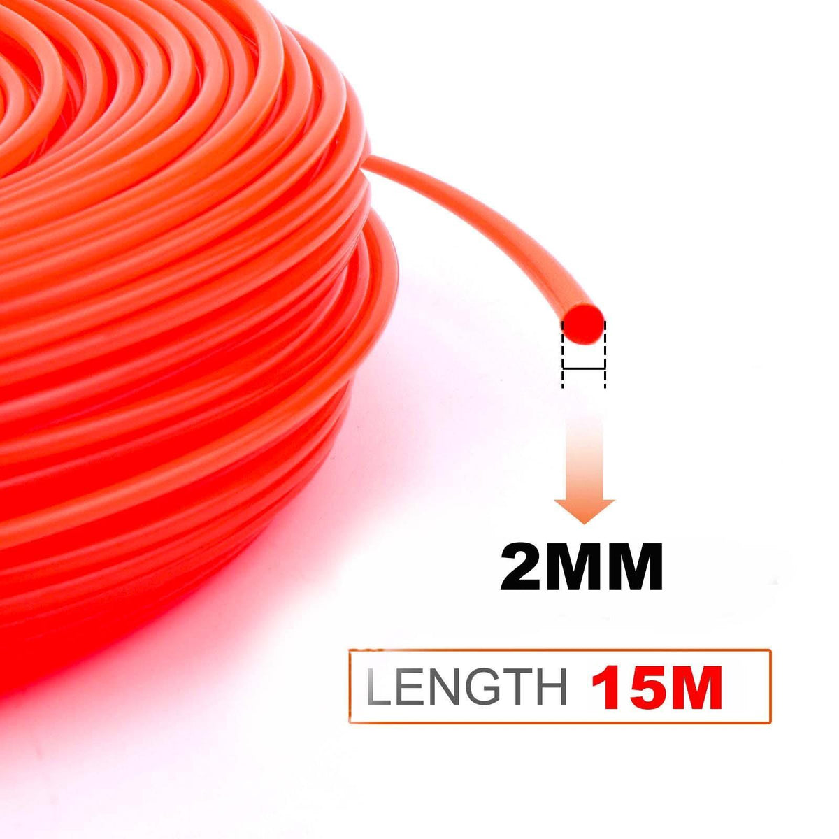 15m Strimmer Line Trimmer Wire Heavy Duty Replacement Cord 2mm Garden ...
