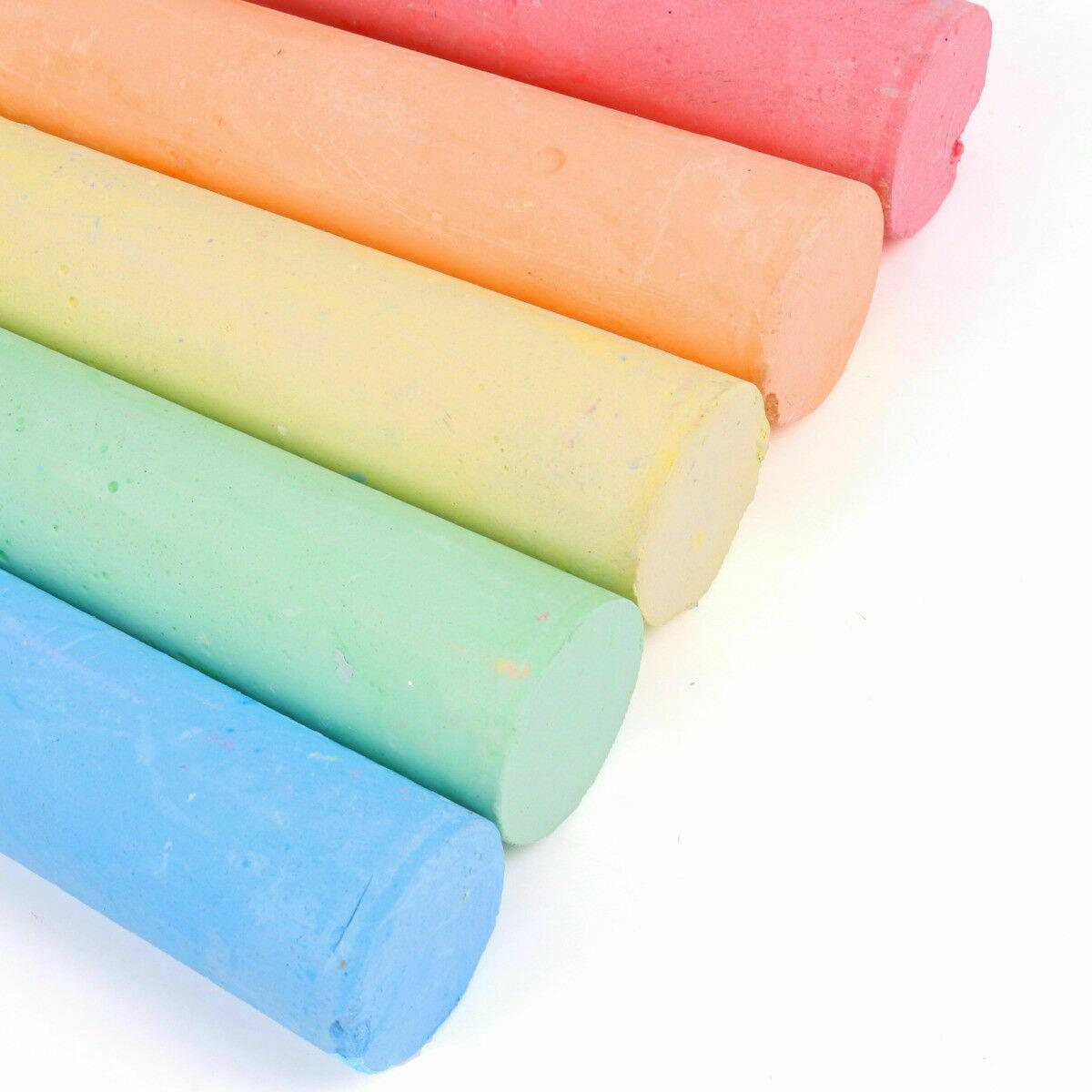 5x Jumbo Coloured Chalk Chunky Pavement Outdoor Board Floor Art Draw ...