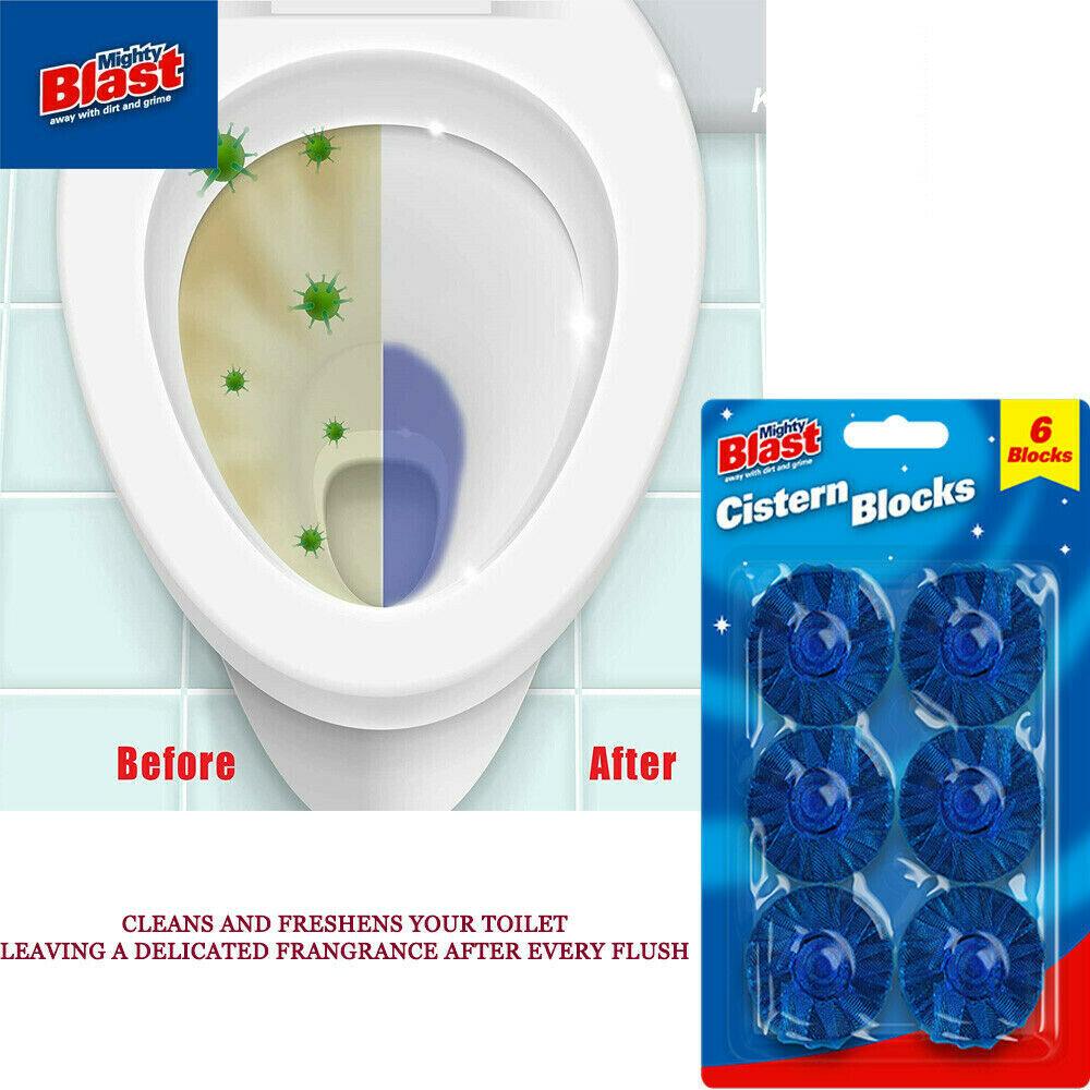 6x Toilet Cleaning Cistern Blocks Blue Cleaner Freshener Loo Tablets ...