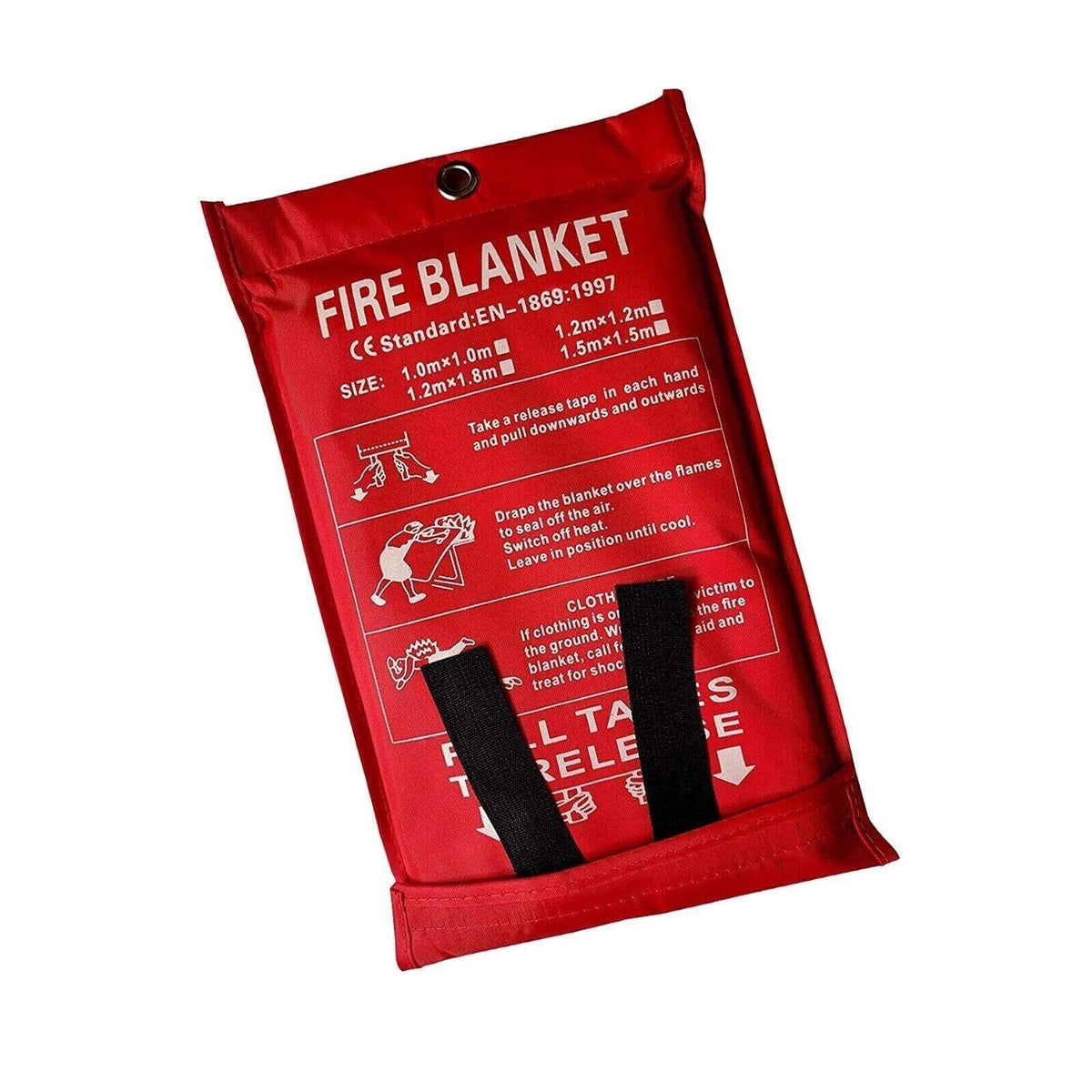 3 x Quick Release Home & Office Safety Large Fire Blanket In Case 1m X ...