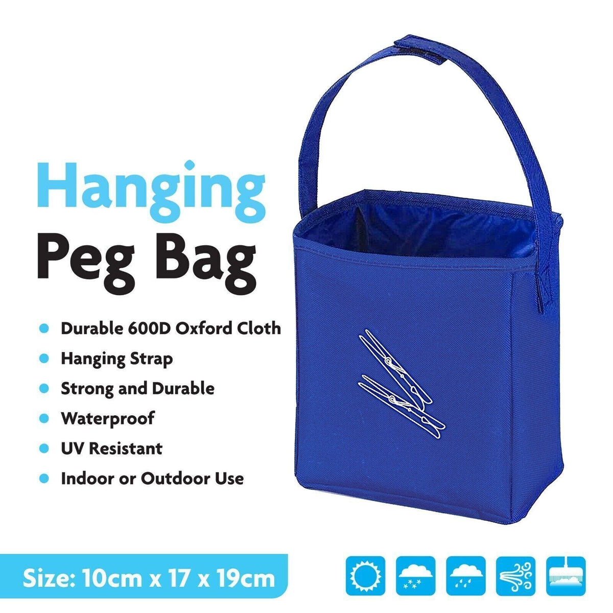 Peg Bag Washing Line Hanging Fabric Holder Laundry Basket Clothes ...