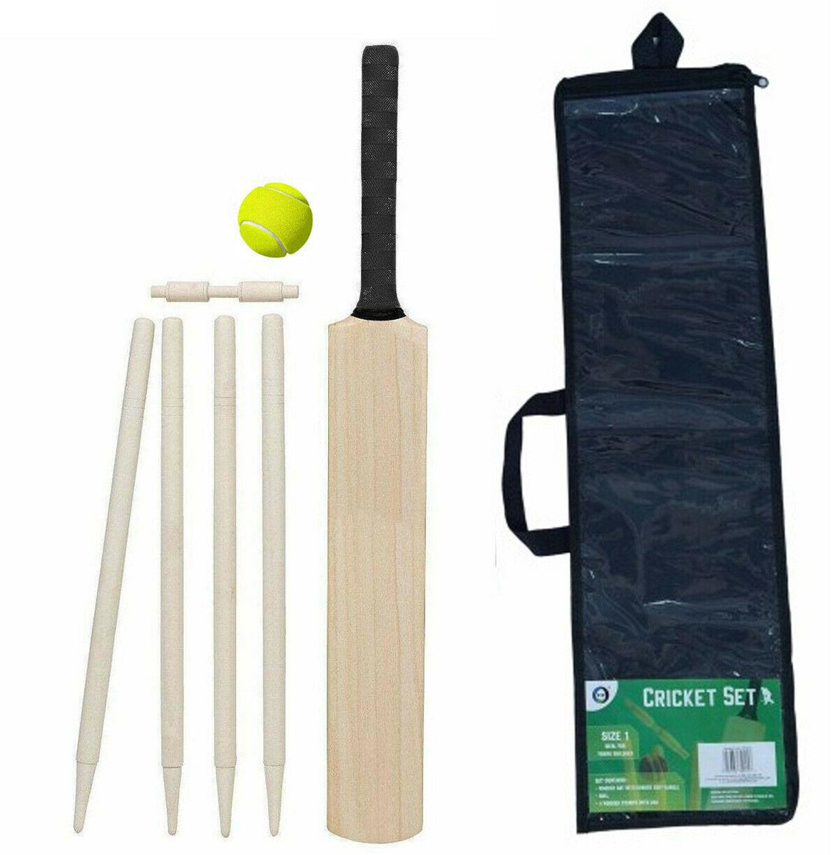 Junior Cricket Set Kids Children Wooden Cricket Bat Ball Sets + Free C ...